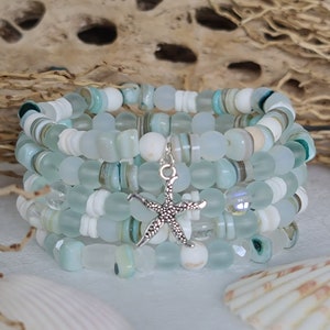 5 Beach Bracelets, Boho Bracelets, Sea Glass Bracelets, Beach Theme ...