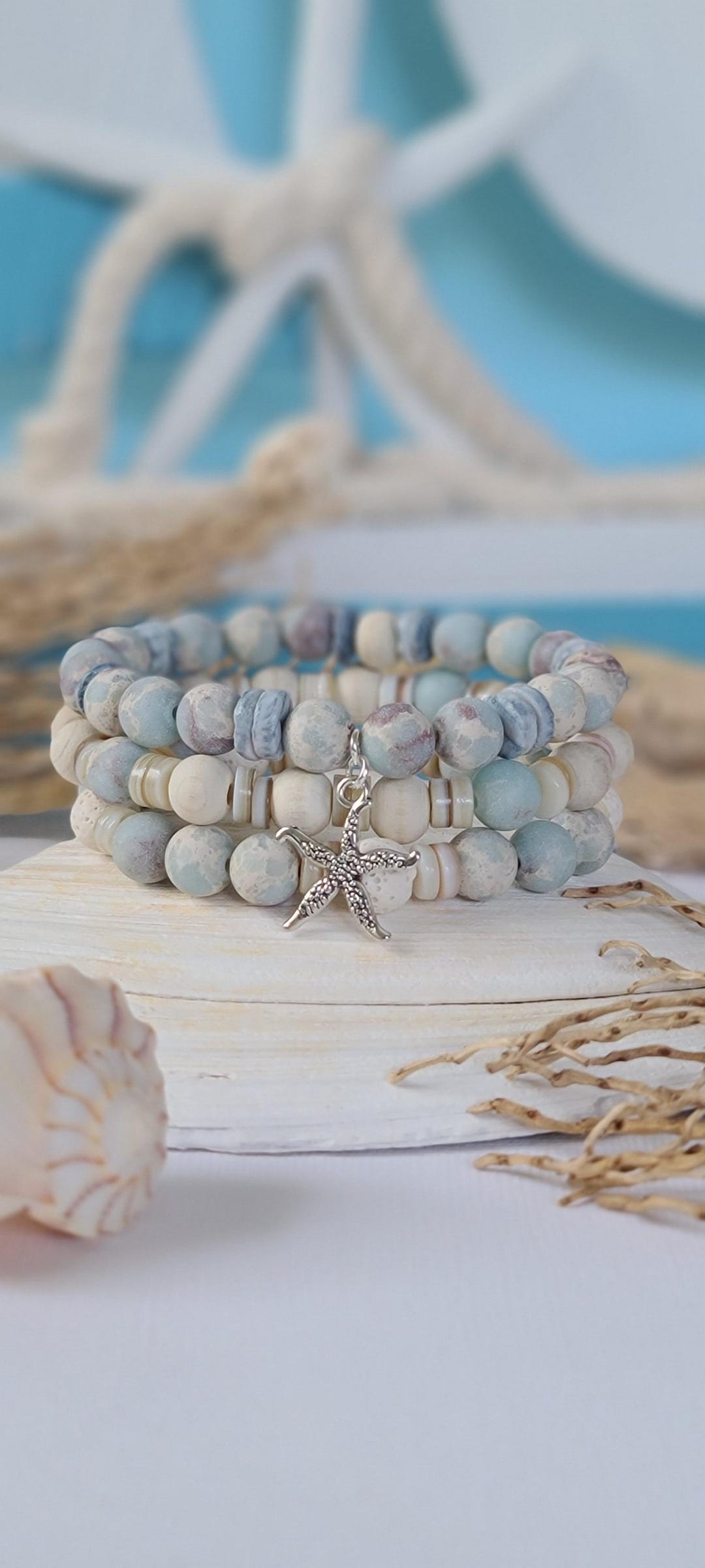 Set of 3 Beach Bracelets, Boho Bracelets, Coastal Bracelets, Beach Jewelry, Nautical Style ...