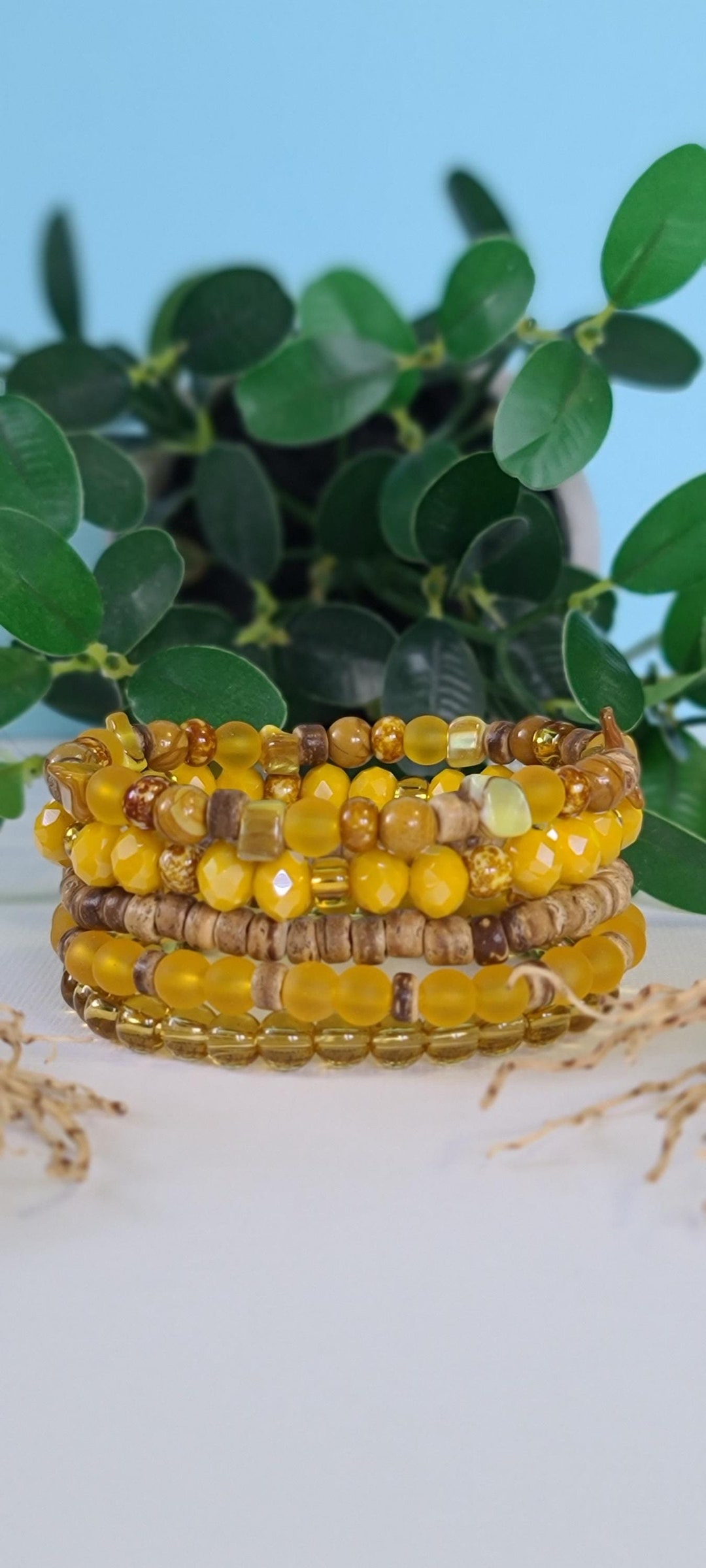 5 Beachy Fall Bracelets Stack, Bohemian Style Coastal Jewelry, Seashell ...