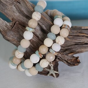 3 Sandy Beach Ocean Inspired Beach Bracelets, Beachy Coastal Bracelets ...