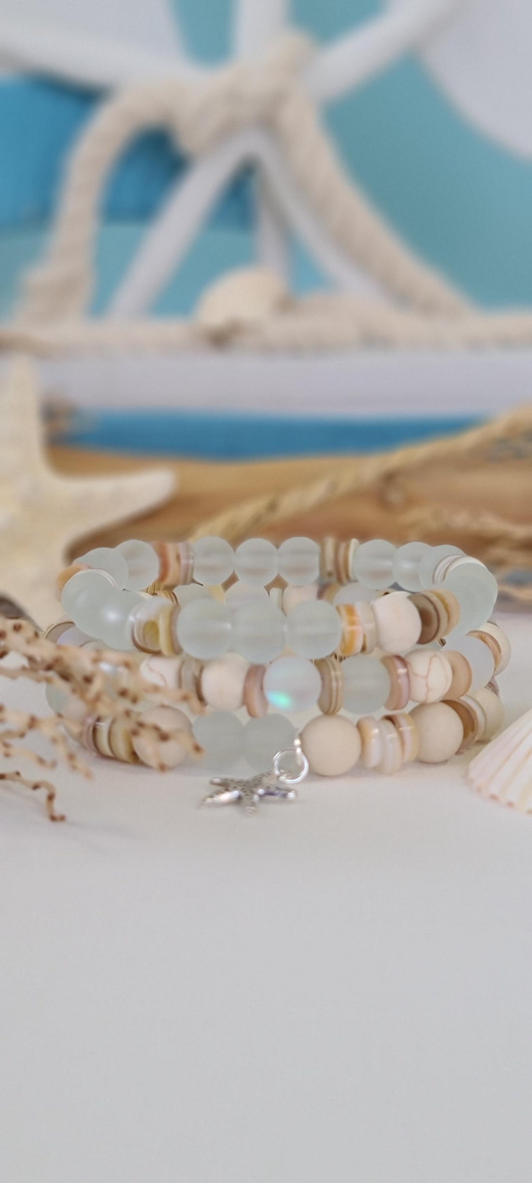 3pcs Ocean-inspired Beachy Boho Bracelets, Girls Trip Gifts, Coastal Bracelets, Seashell ...