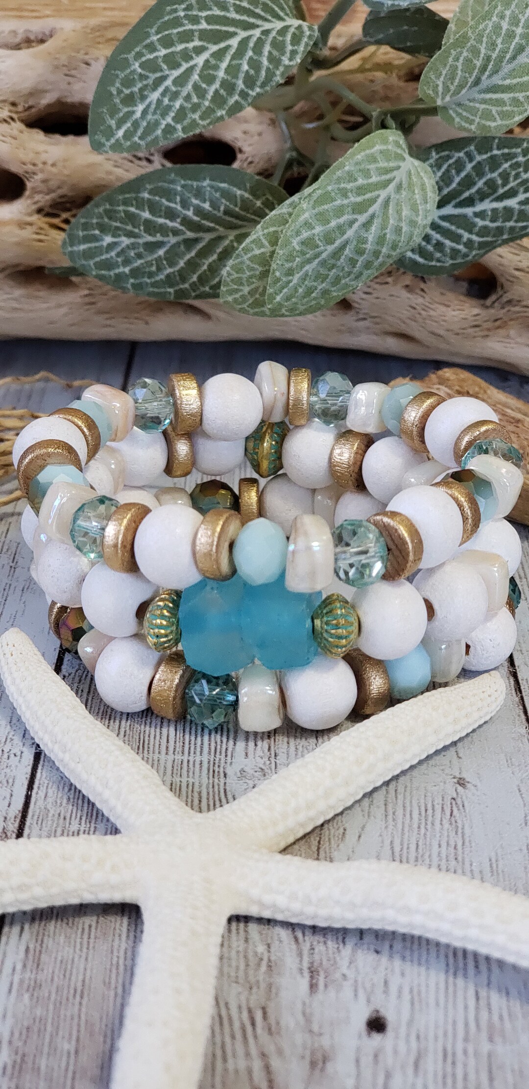 Tropical Beach Set 3 Coastal Style Handmade Bracelets Ocean Colors Summer Style Bohemian Style ...