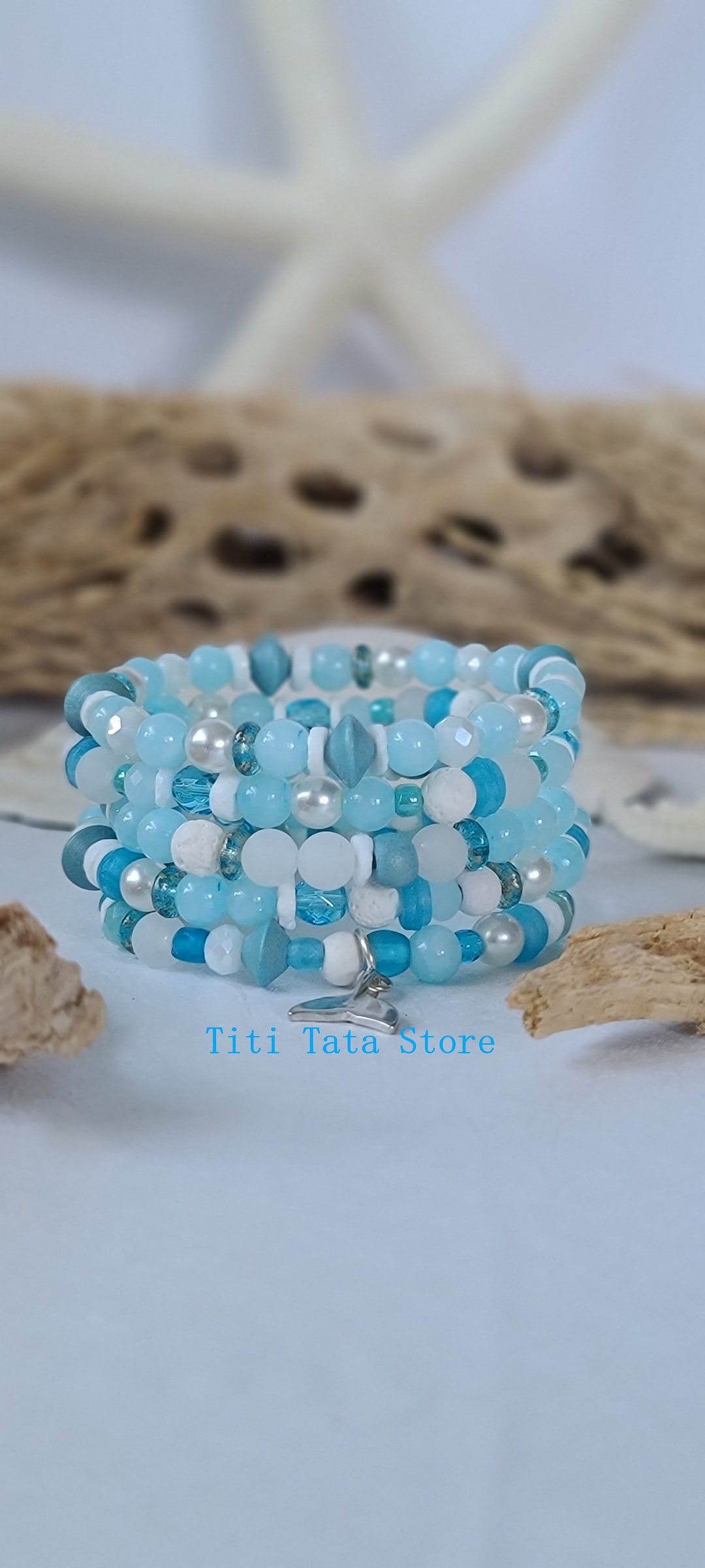 Beach Style Sea Glass Bracelets, 5 Coastal Handmade Bracelet, Bohemian ...