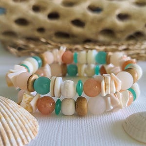 2pcs Tropical Style Beach Bracelets, Seashell Bracelets, Coastal ...