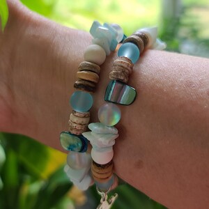 2 Beach Bracelets, Boho Bracelets, Sea Glass Bracelets, Beachy ...