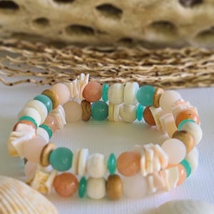 2pcs Tropical Style Beach Bracelets, Seashell Bracelets, Coastal ...