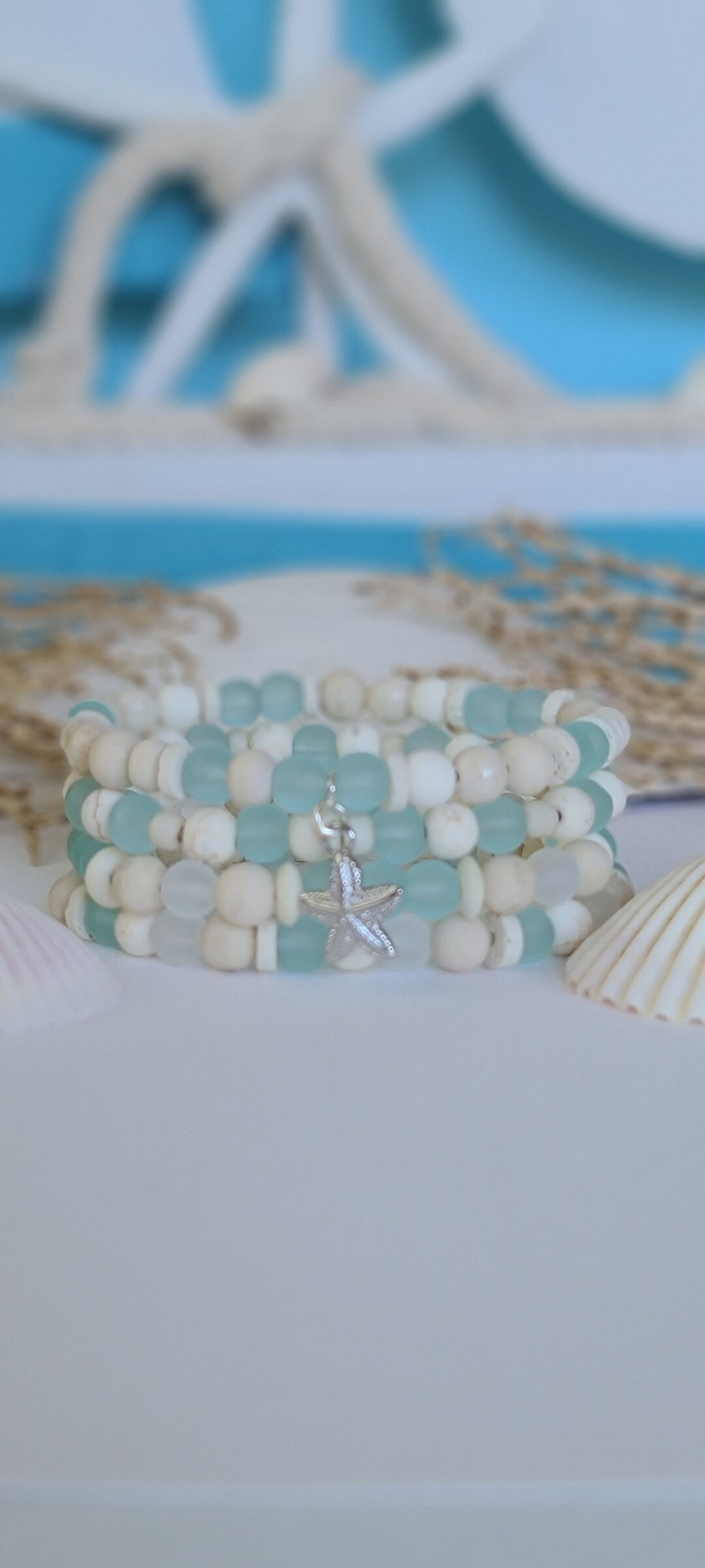 4pcs Ocean-inspired Beach Bracelets, Coastal Jewelry, Sea Glass ...