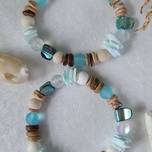 2 Beach Bracelets, Boho Bracelets, Sea Glass Bracelets, Beachy ...