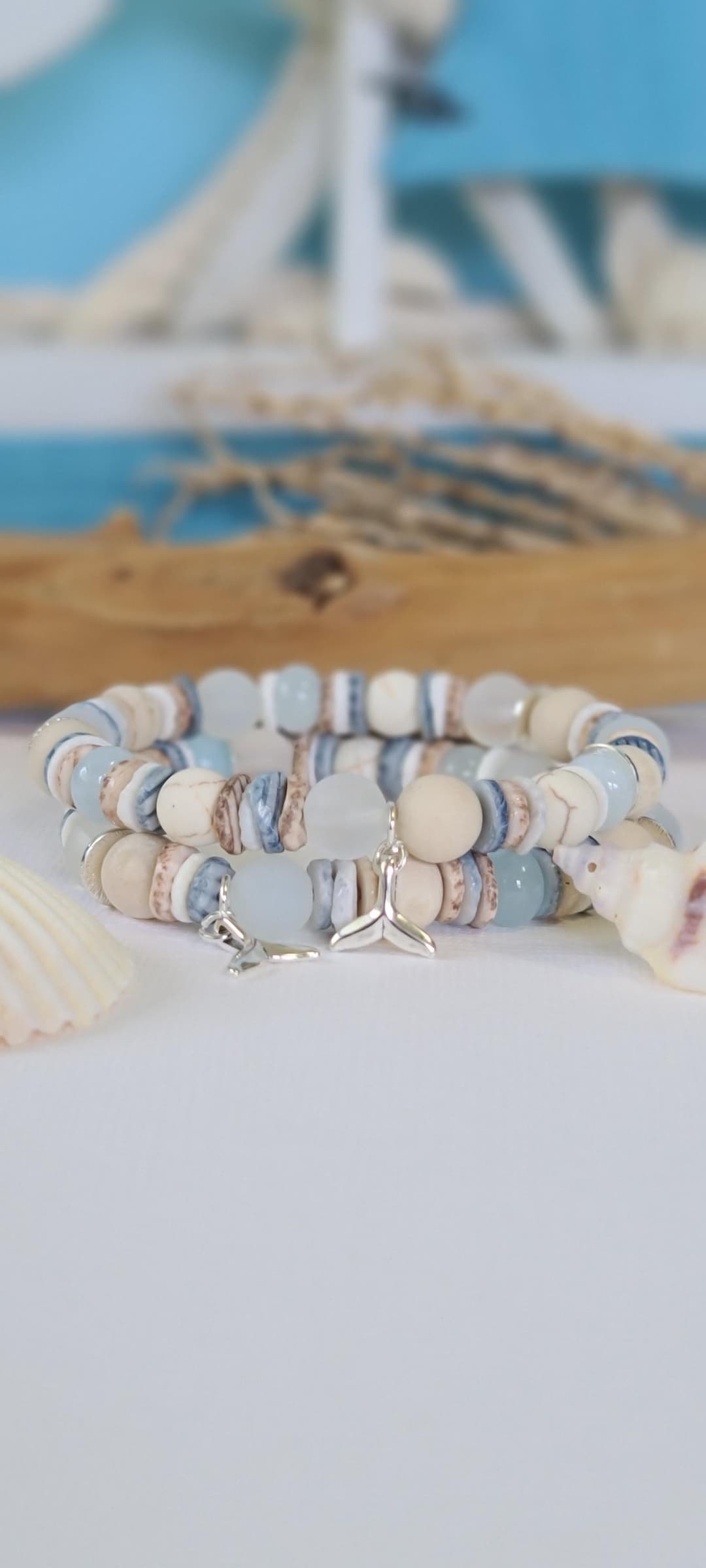 Seashell Bracelet Set, Boho Beach Jewelry, Coastal Bracelets, Gifts for Mom, Nautical Style - Etsy