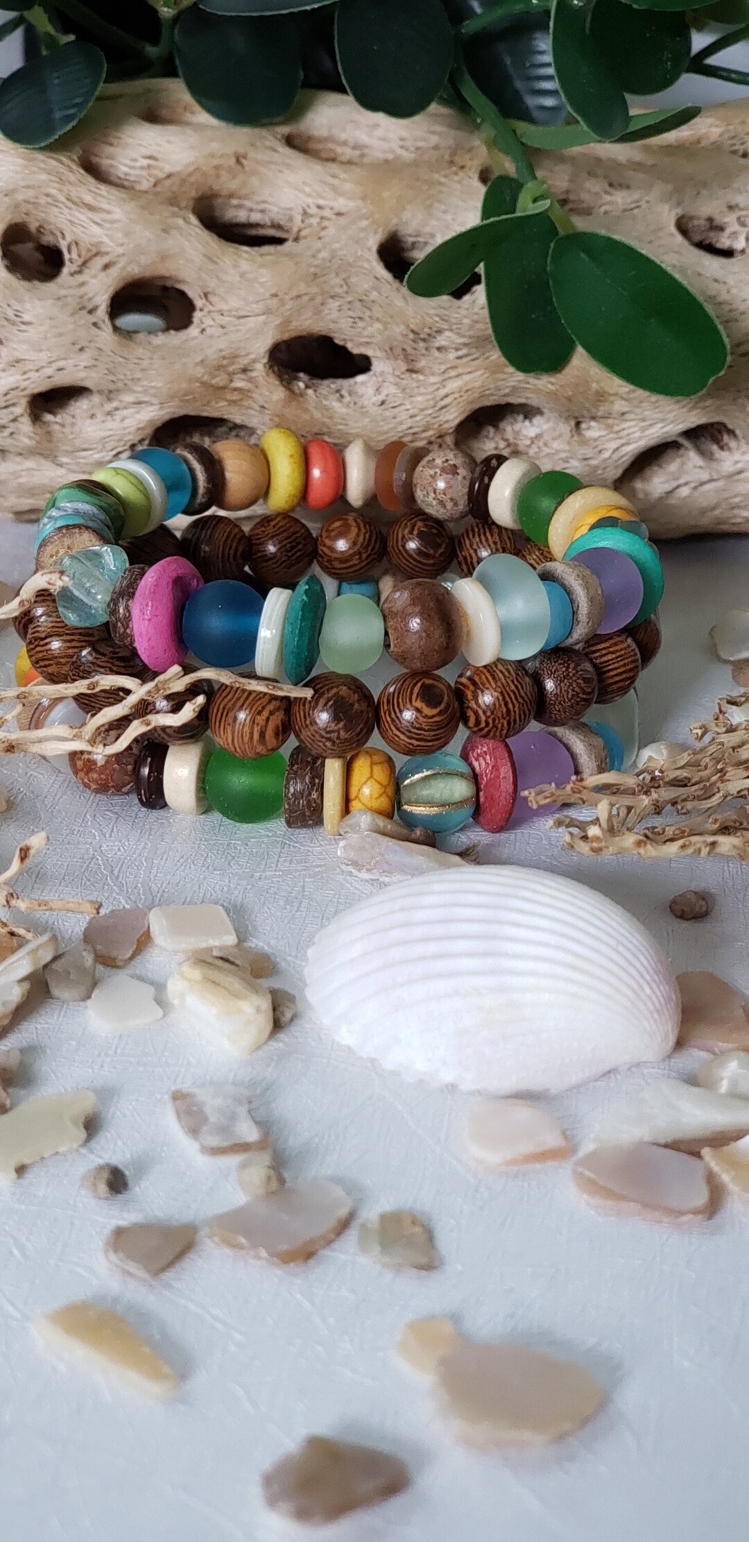 Sea Glass Beachy Style Bracelets, Coastal Handmade Jewelry, Boho ...