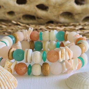 2pcs Tropical Style Beach Bracelets, Seashell Bracelets, Coastal ...