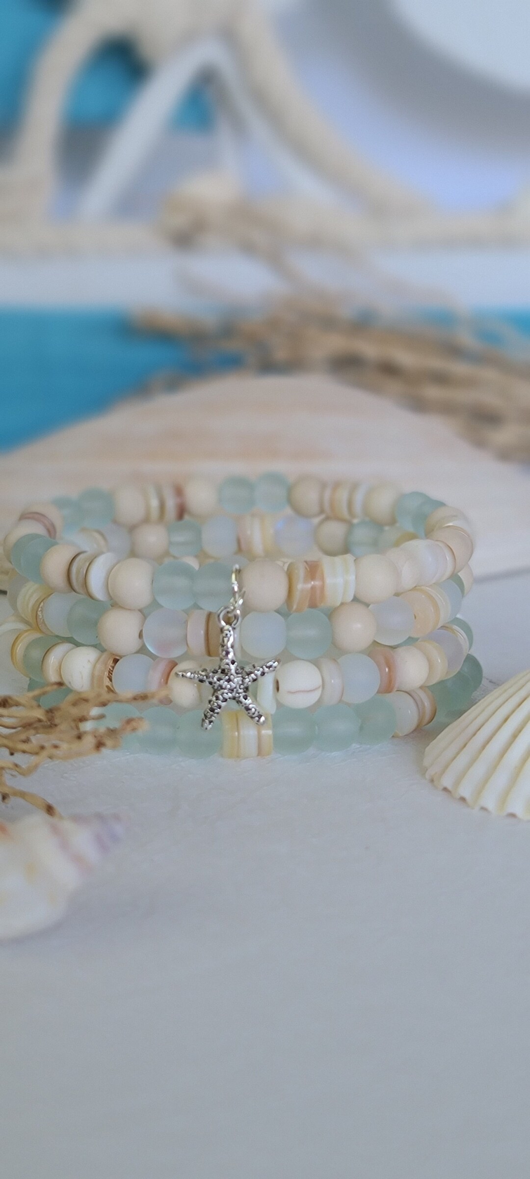 Set of 4 Beach Bracelets, Seashell Jewelry, Summer Vacation Gifts, Boho ...