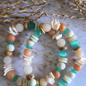 2pcs Tropical Style Beach Bracelets, Seashell Bracelets, Coastal ...