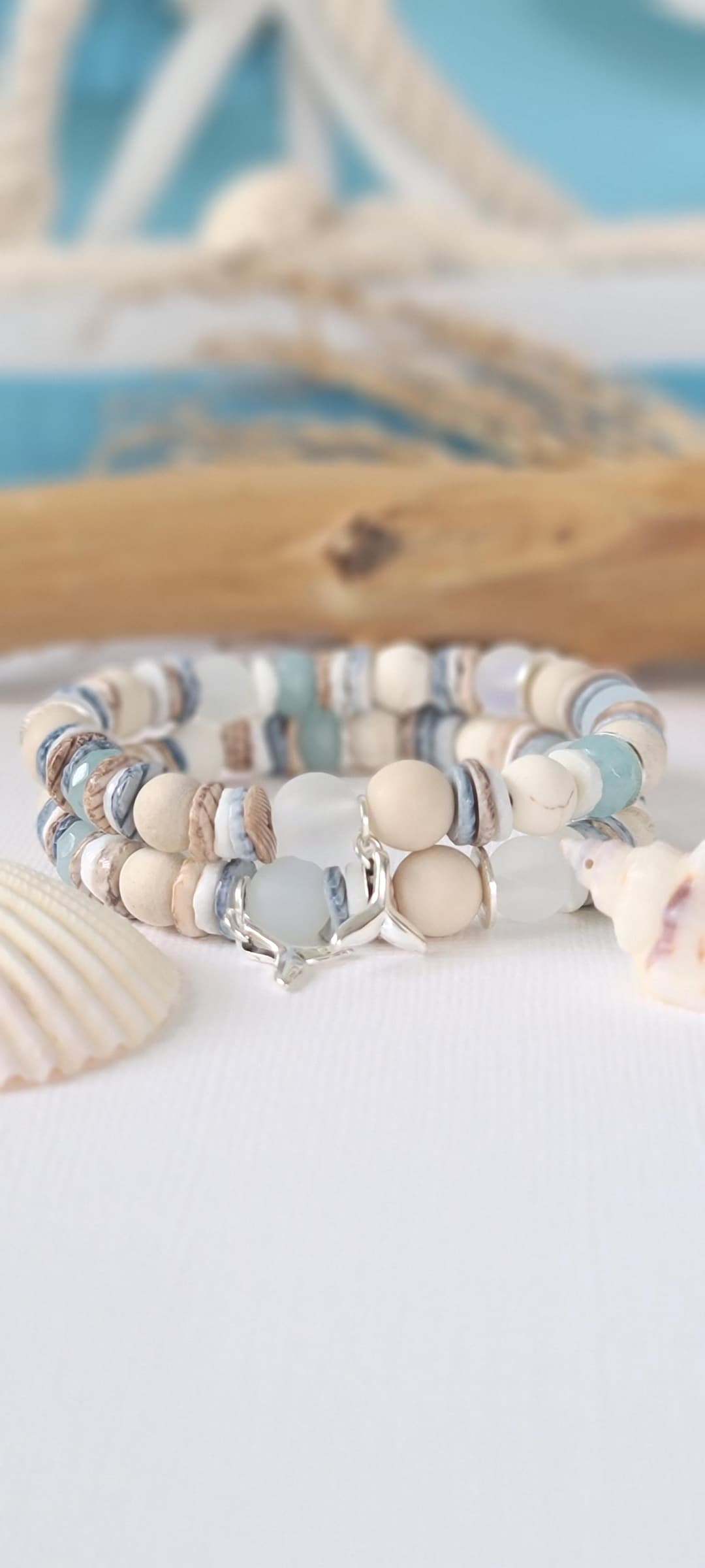Set of 2 Seashell Bracelets, Boho Beach Jewelry, Coastal Bracelets ...