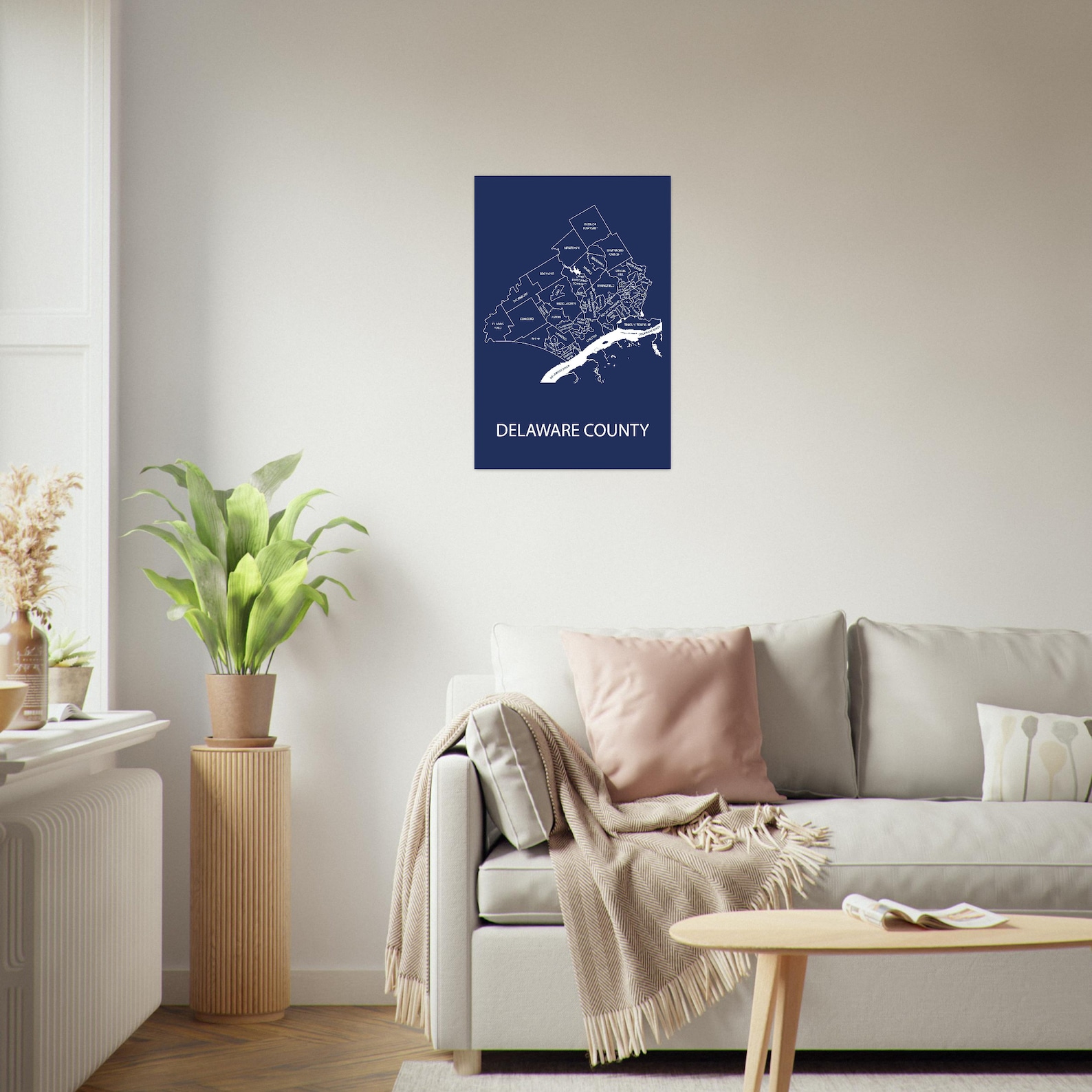 Delaware County PA Map, Customizable Delco PA Print, Personalized Map ...