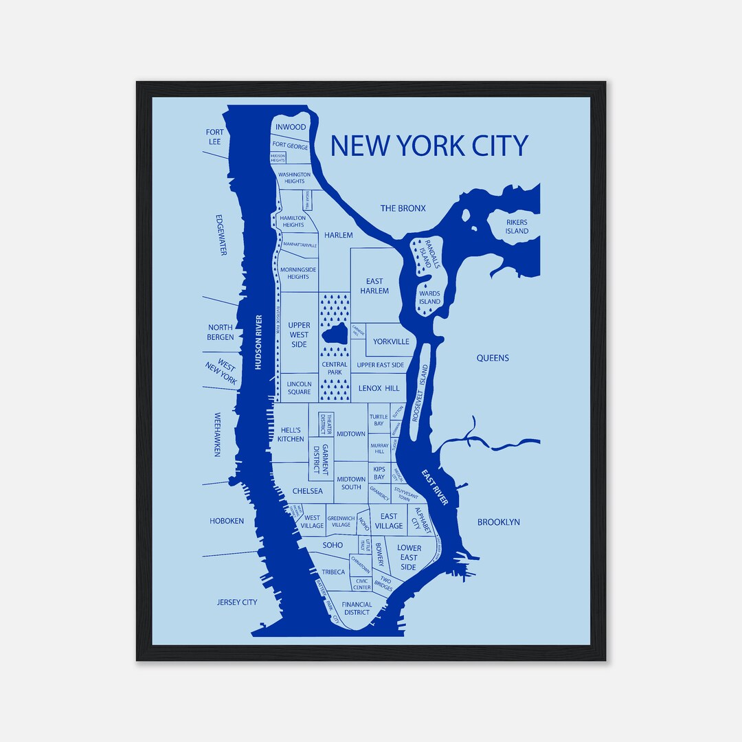 Columbia University Print, New York City Neighborhood Map, Personalized ...