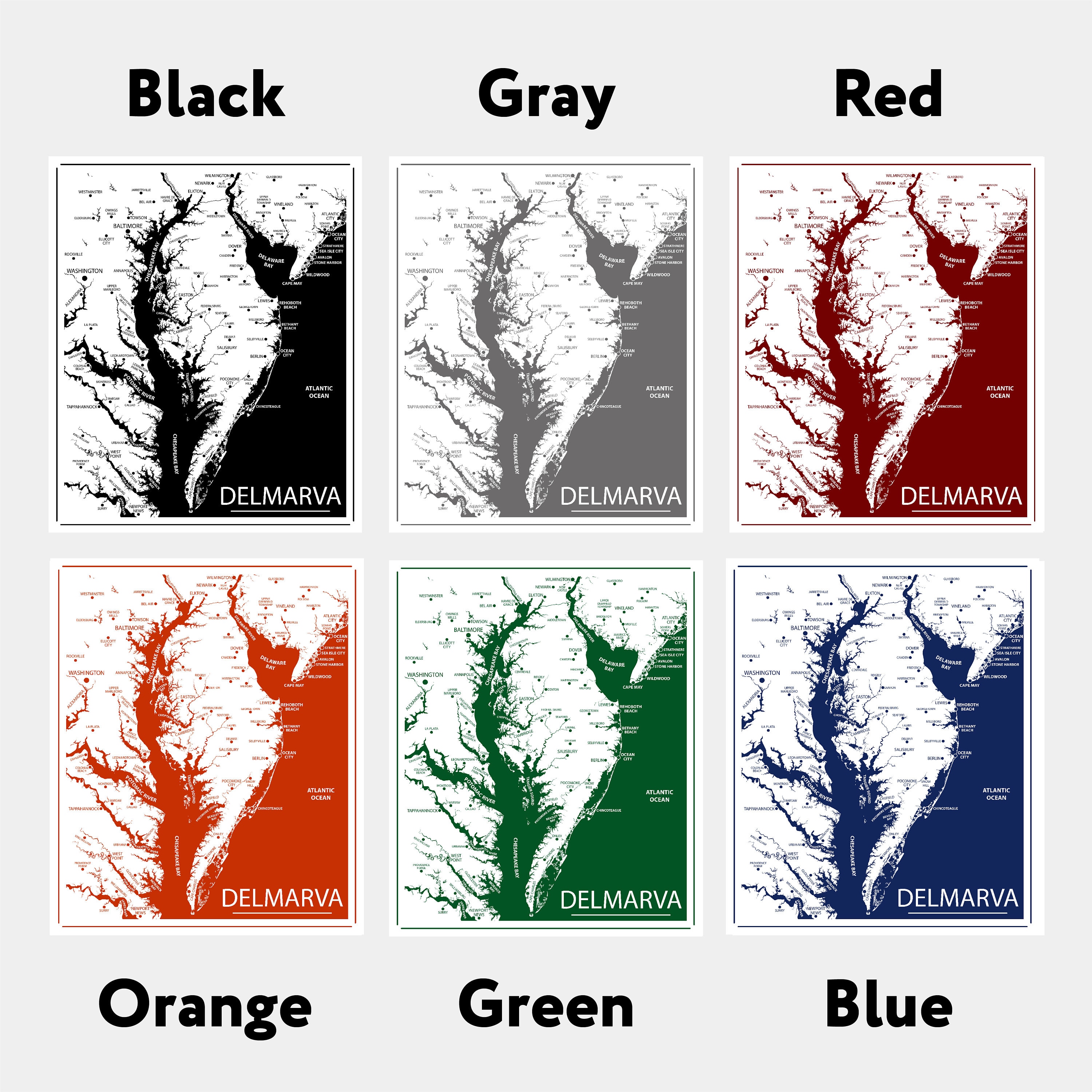 Delmarva Peninsula Map Print Delmarva Personalized Map - Etsy