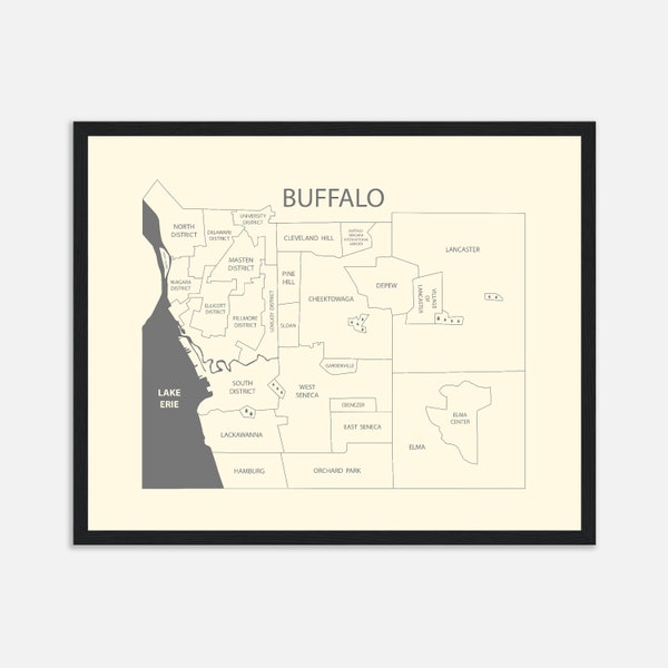 Buffalo Suburbs Map - Etsy