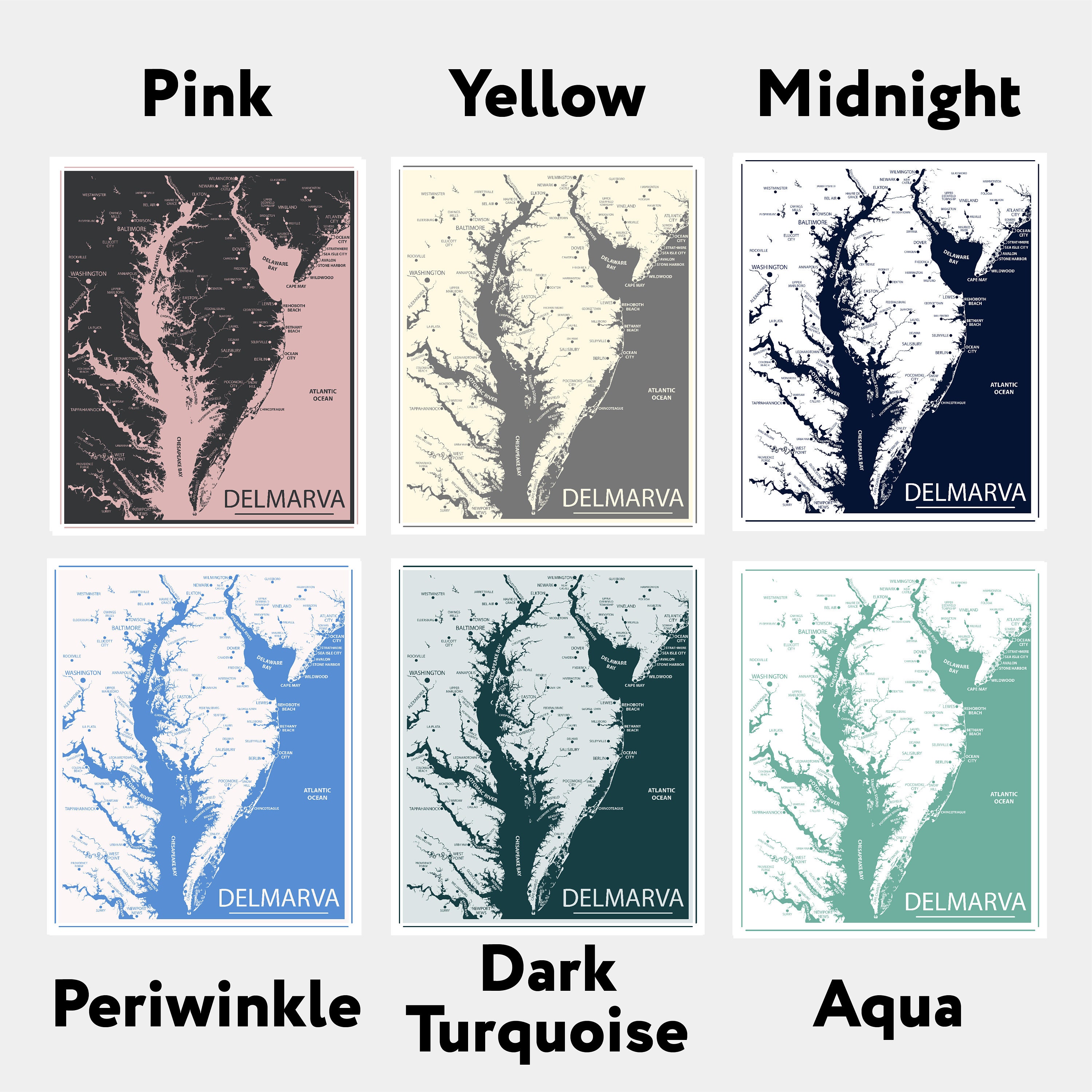 Delmarva Peninsula Map Print Delmarva Personalized Map - Etsy