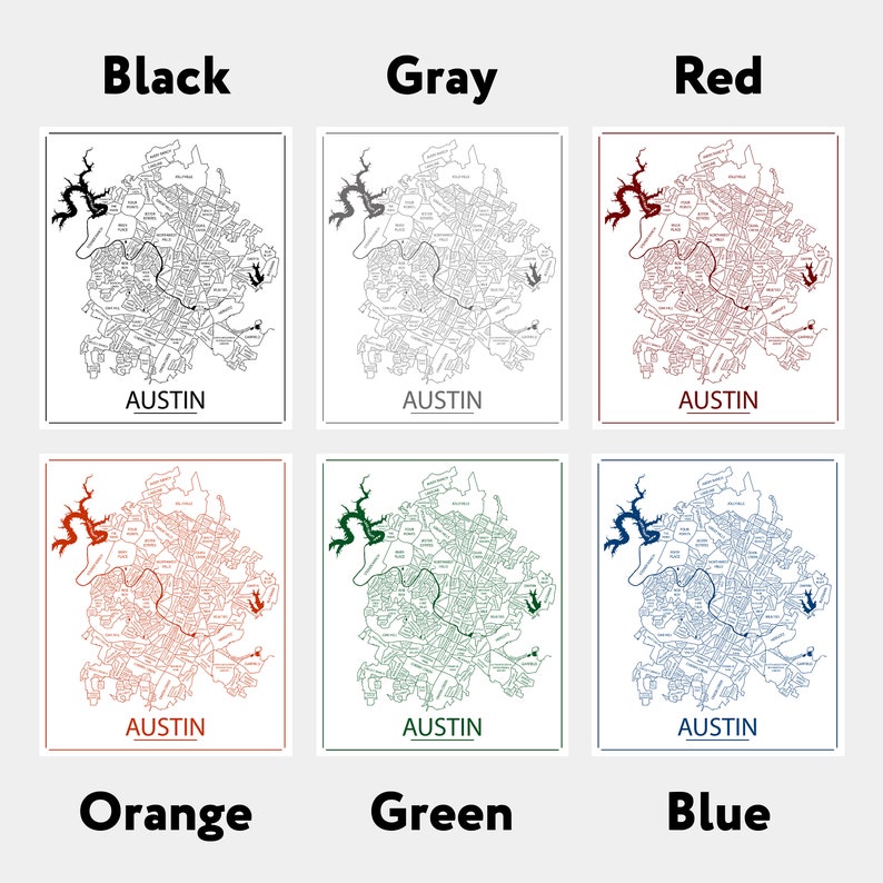 Austin FC Neighborhood Map Austin Texas City Map Print - Etsy