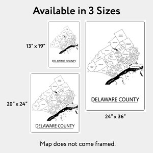 Delaware County PA Map Customizable Delco PA Print - Etsy