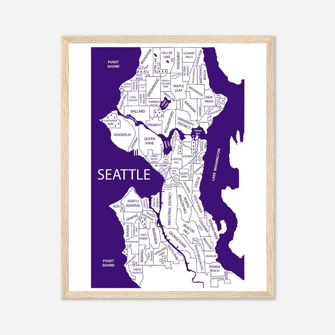 University of Washington Map Art Print: Seattle Alumni Gift - Etsy