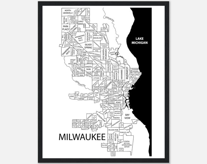 Milwaukee Map Print: Custom Colors, Wisconsin Hometown Decor - Etsy