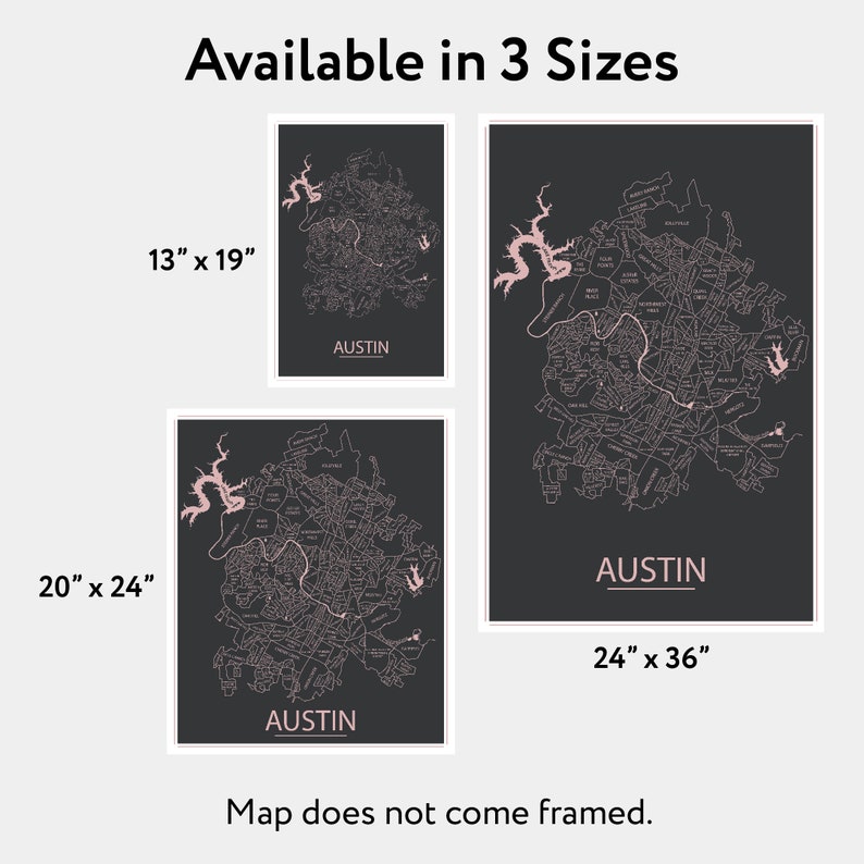 Austin FC Neighborhood Map Austin Texas City Map Print - Etsy