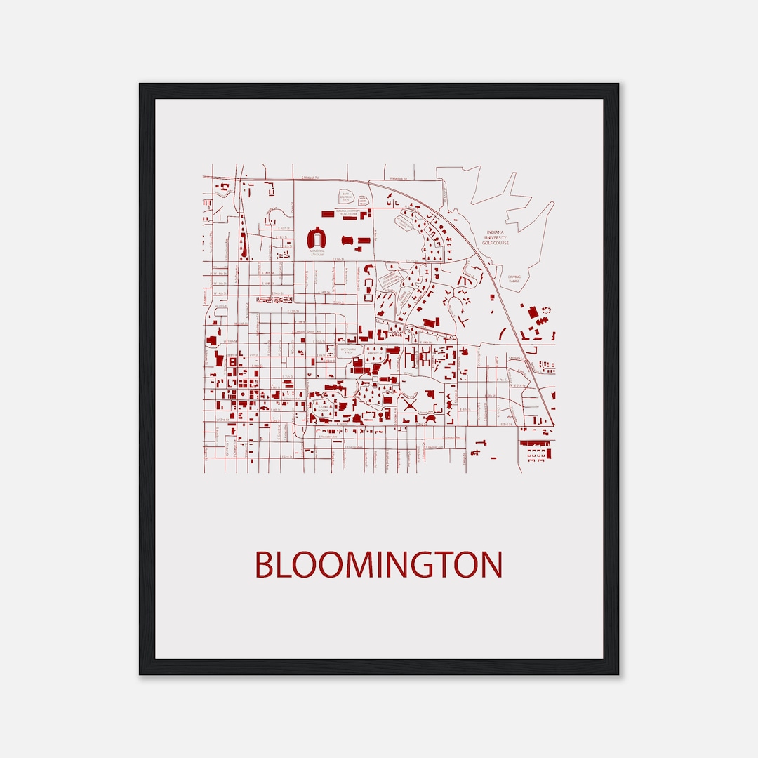 Bloomington Indiana Map Print: College Town Wall Art - Etsy