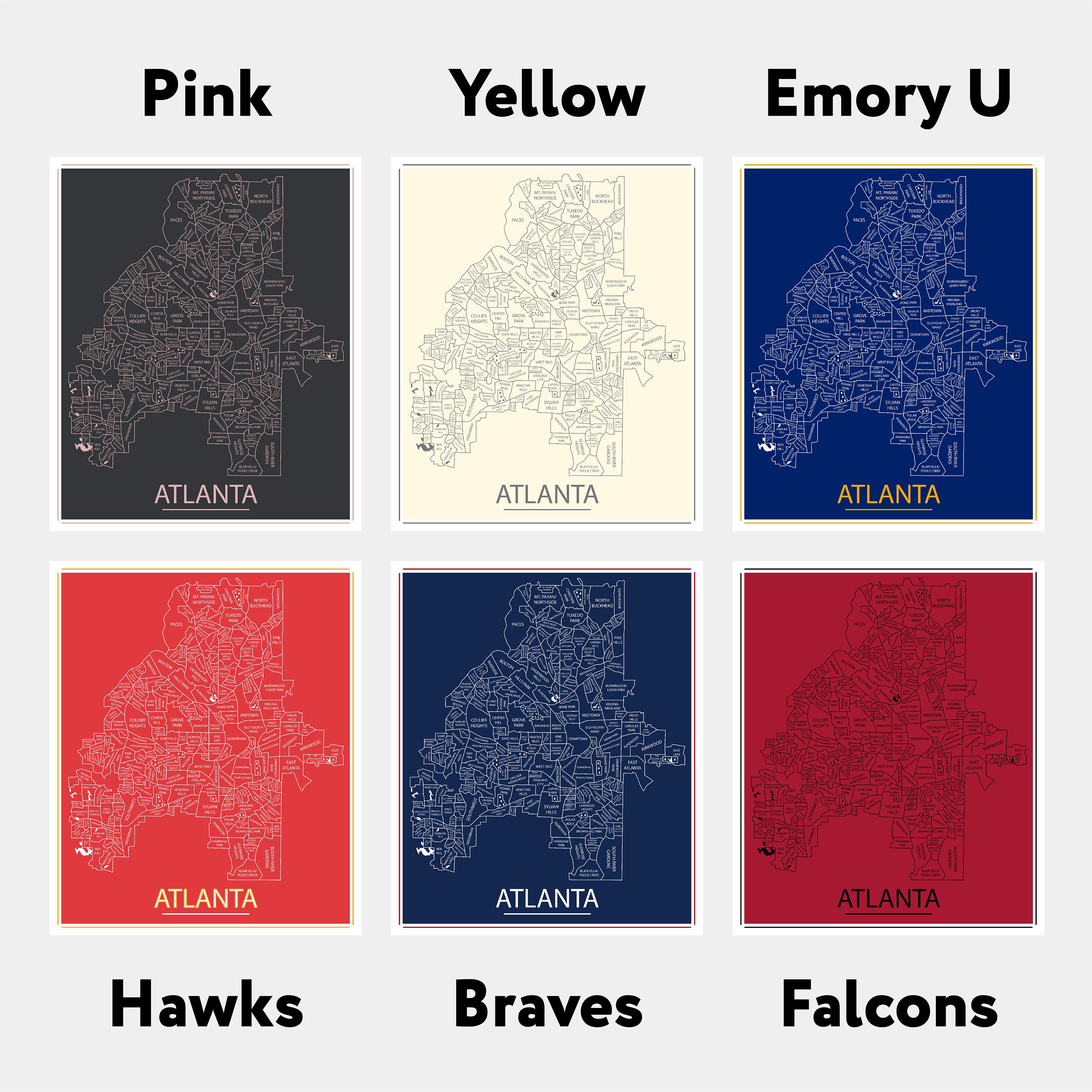 Atlanta Braves Map Print Atlanta Braves Artwork Atlanta - Etsy