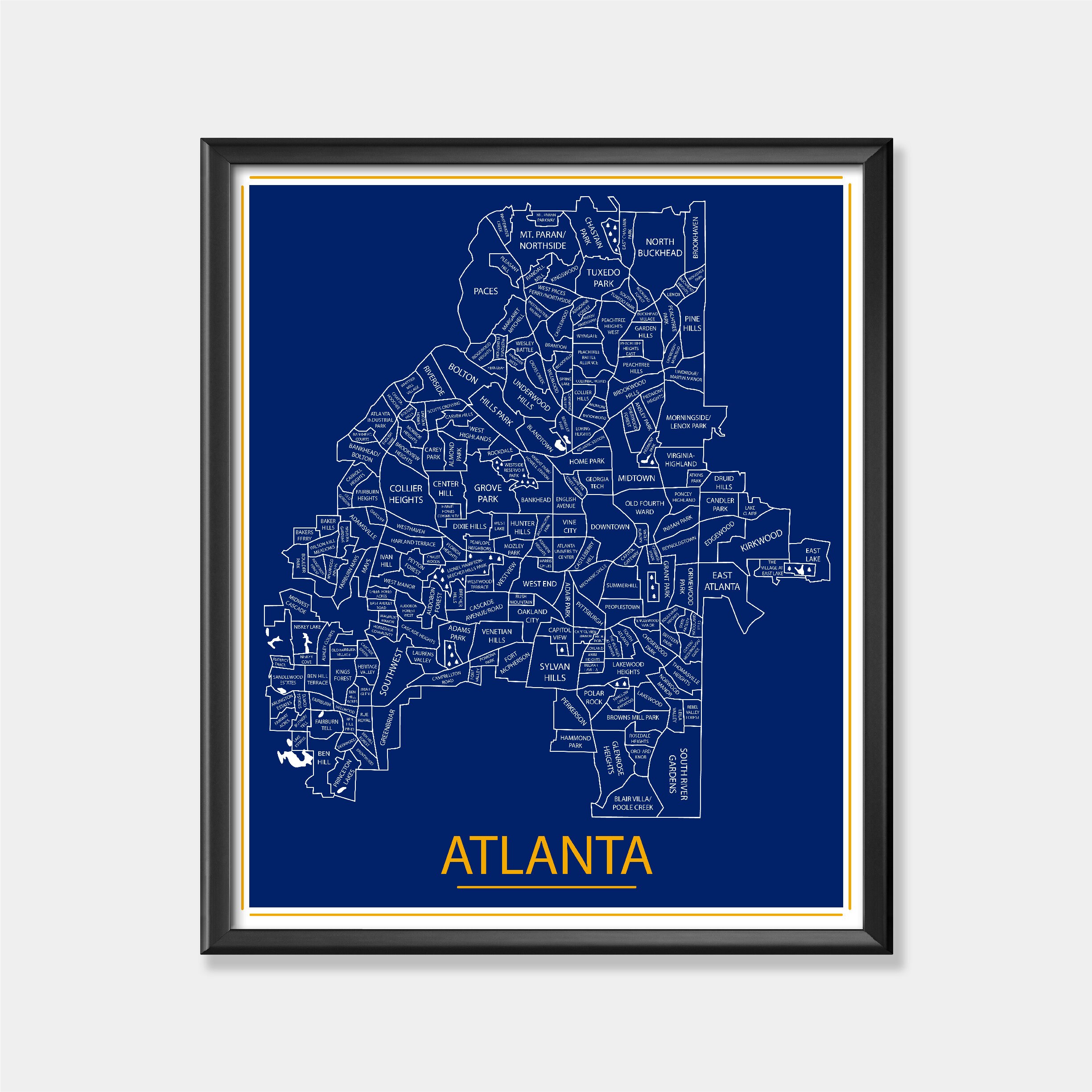 Wall Decor Emory University Print Custom Map Housewarming Gift for Best ...