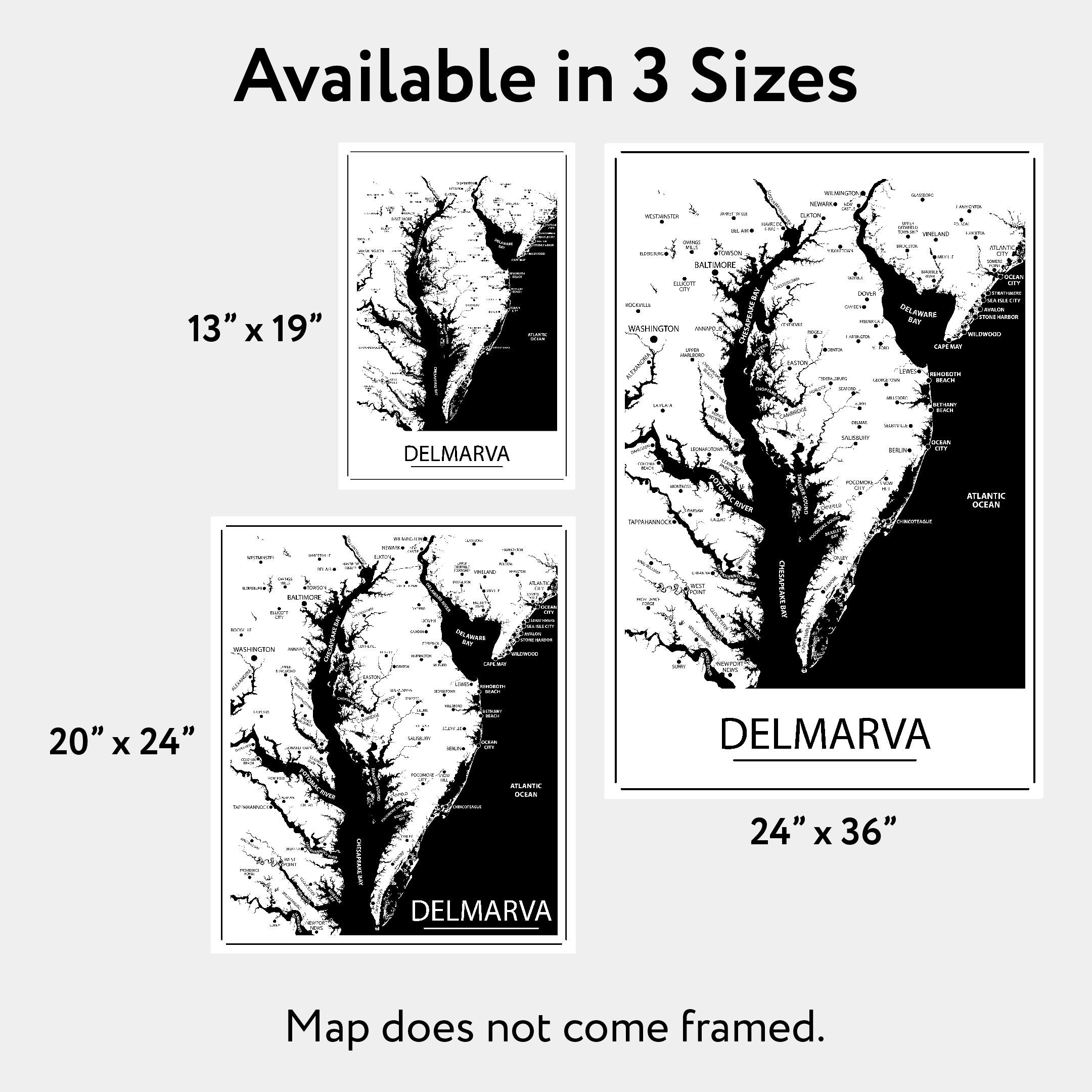 Delmarva Peninsula Map Print Delmarva Personalized Map - Etsy