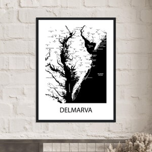 Delmarva Peninsula Map Print, Delmarva Personalized Map Poster, Gift ...