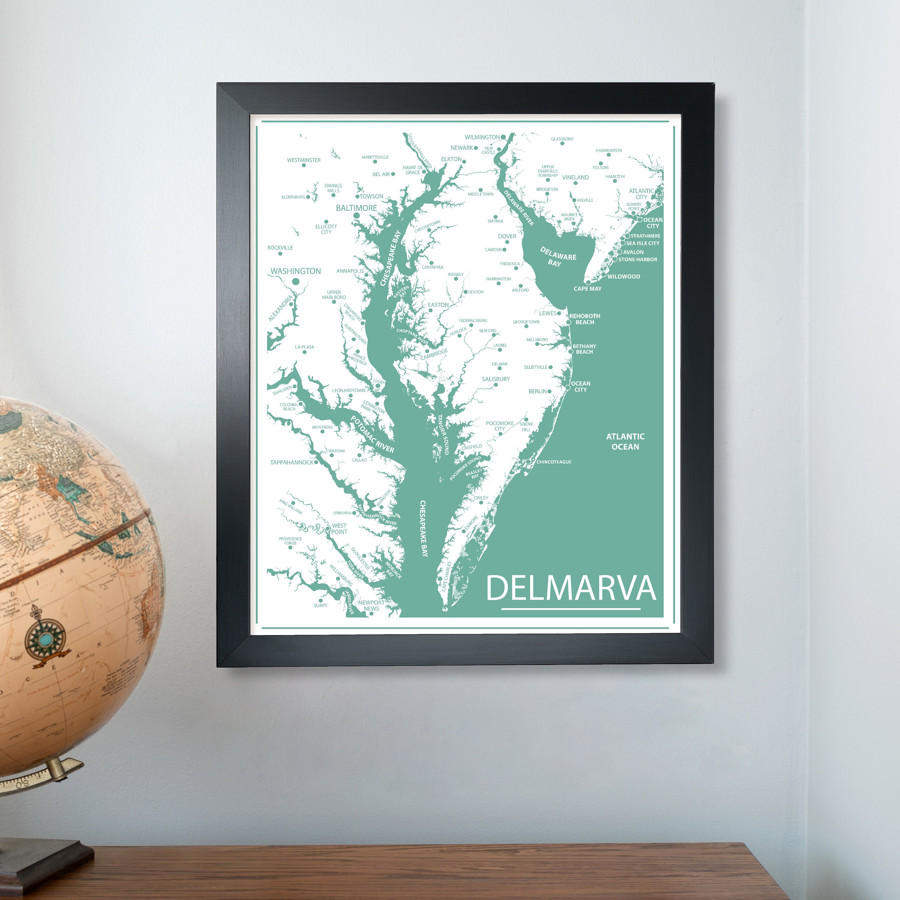 Delmarva Peninsula Map Print Delmarva Personalized Map - Etsy