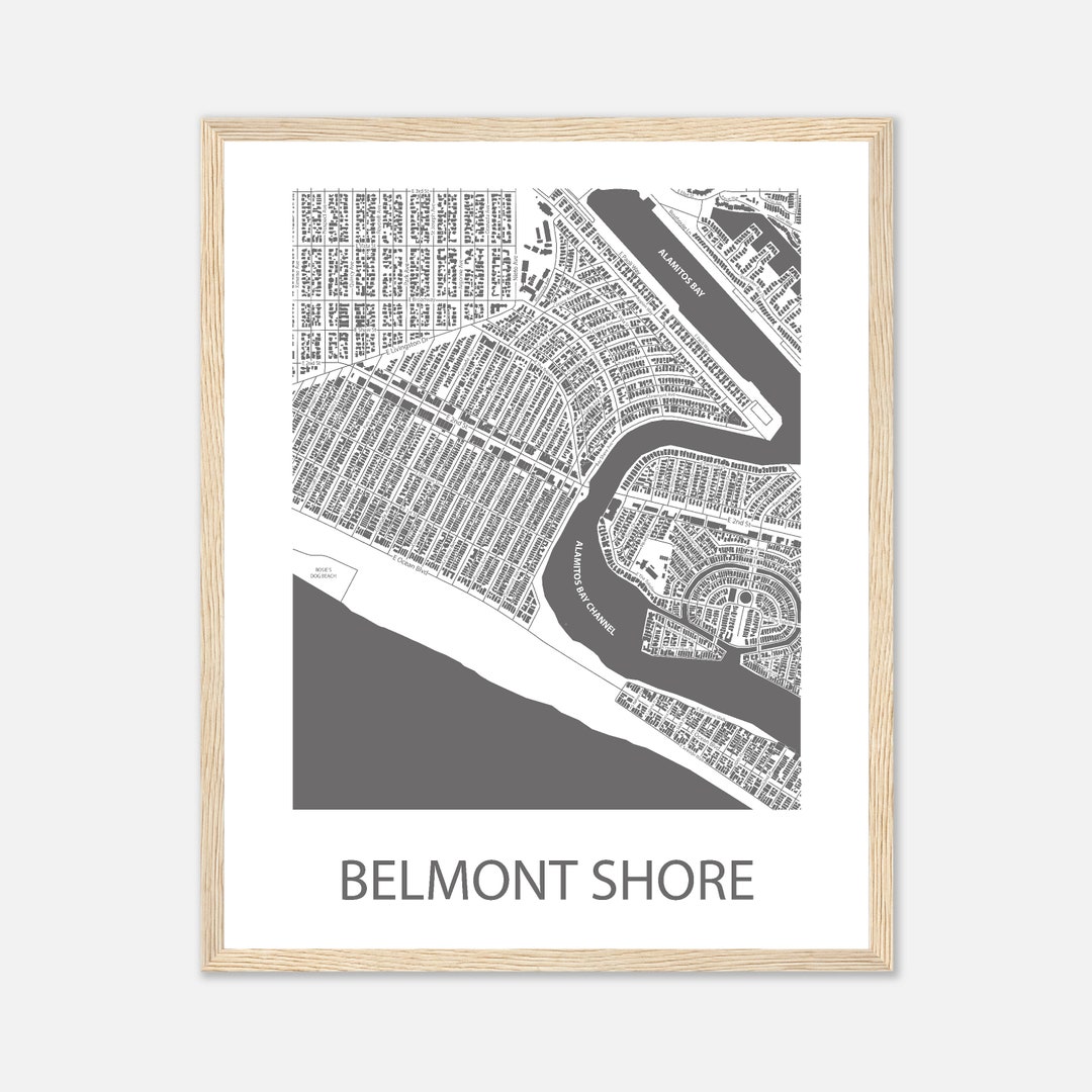 Belmont Shore Map Print, Long Beach California Map Art, Belmont Shore ...
