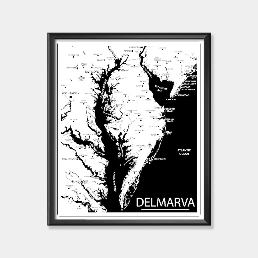 Delmarva Peninsula Map Print Delmarva Personalized Map - Etsy