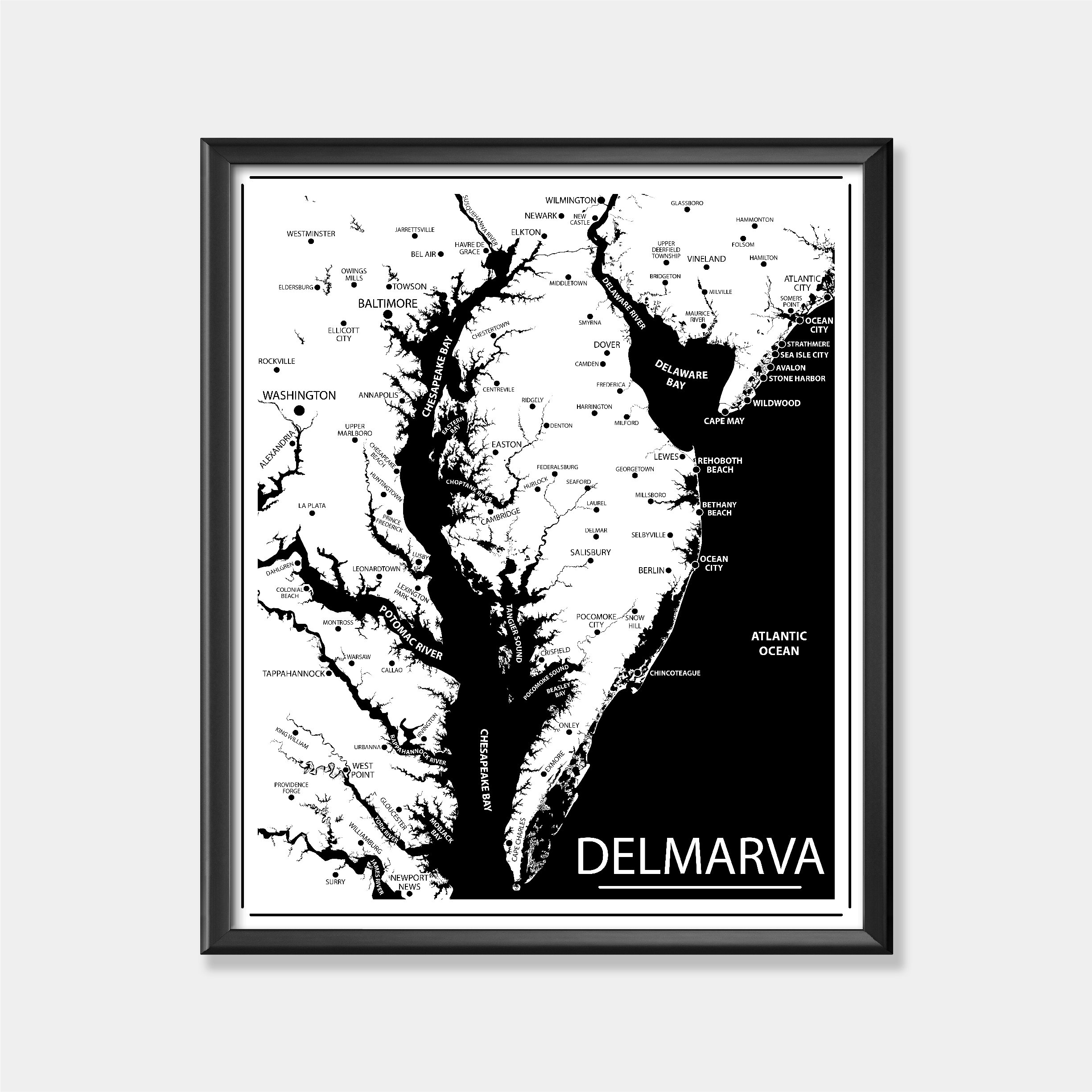 Delmarva Peninsula Map Print Delmarva Personalized Map - Etsy