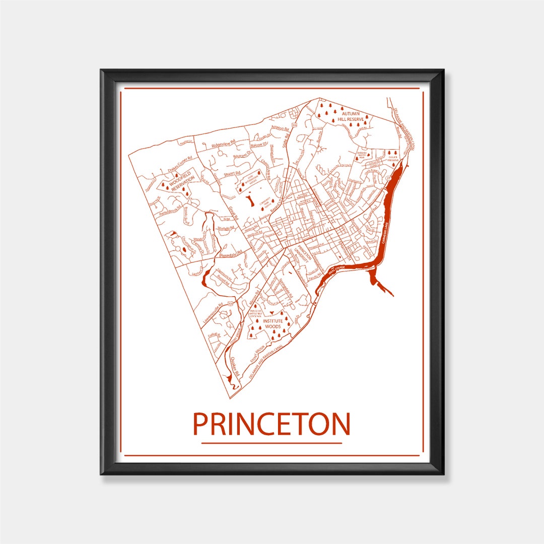 Princeton New Jersey Map Print College Poster Wall Art - Etsy