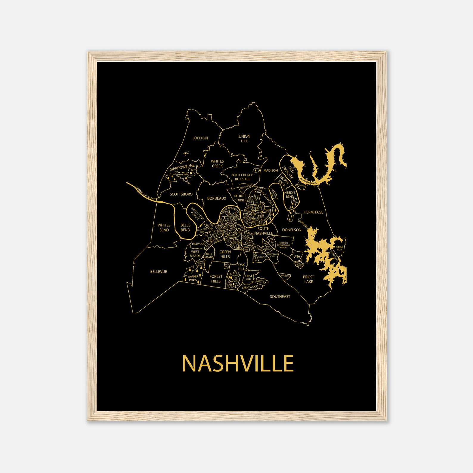 Vanderbilt University Art, Nashville Neighborhood Map Print, Nashville ...