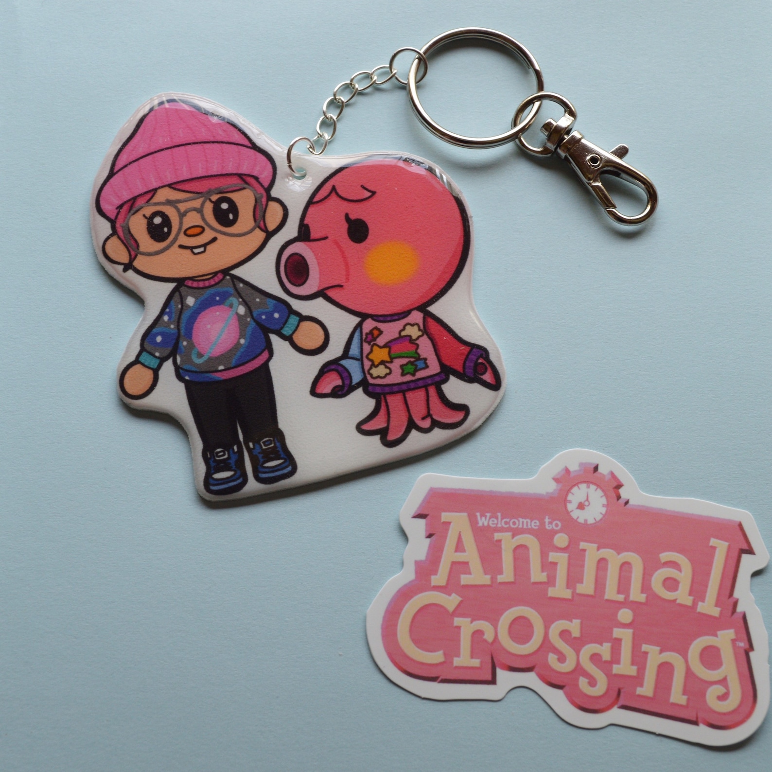 CUSTOM Animal Crossing New Horizons Player Keyring - Etsy