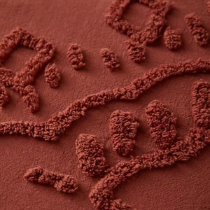 Rust Tufted Duvet Cover 3 Pieces Set, Green Duvet Cover, Boho Bedding ...