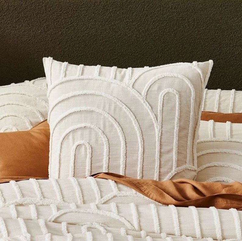 3 Pcs Set Ivory Bedding Set Twin Queen King Tufted Bedding - Etsy