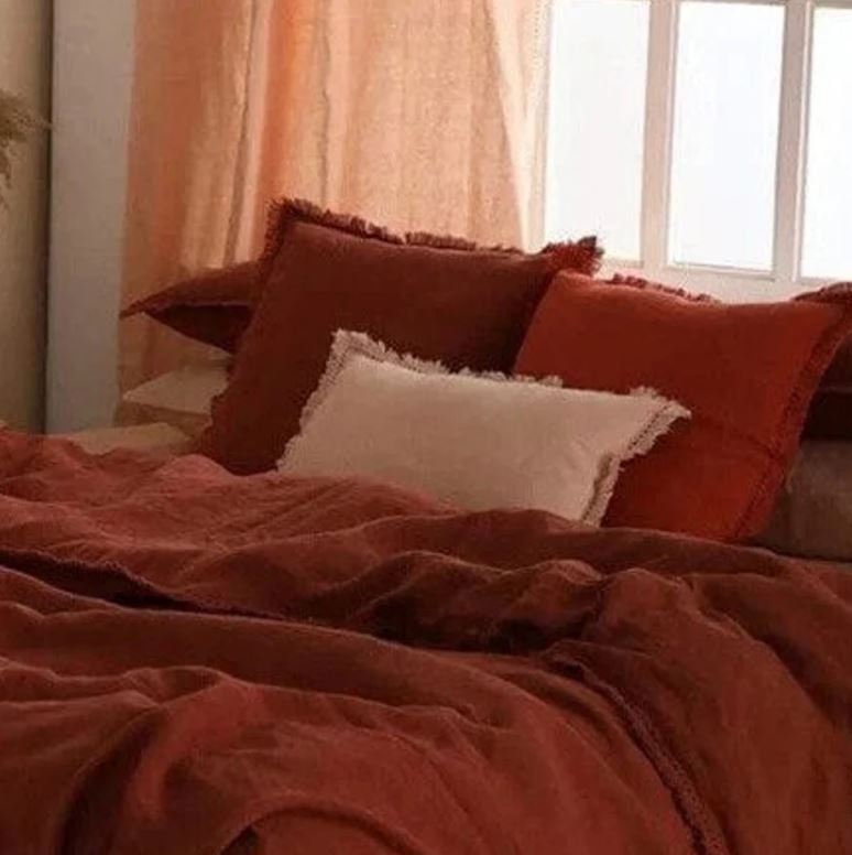 Rust Twin Bedding Duvet Cover Set, King Duvet Rust Comforter Set Rust 3 ...