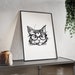 Instant Download Art Print Line Art Intense Cat Artwork - Etsy