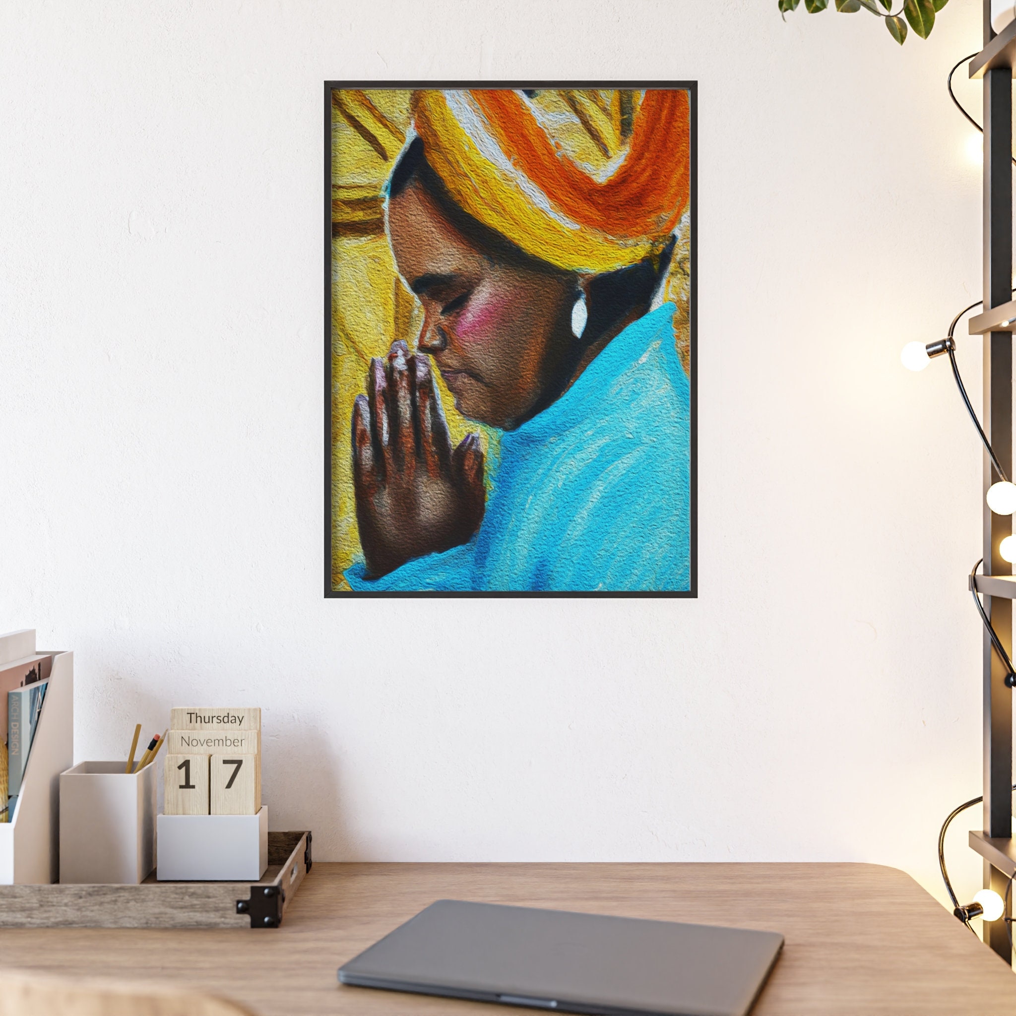 Instant Download Art Print - Woman Praying Colorful Inspirational ...