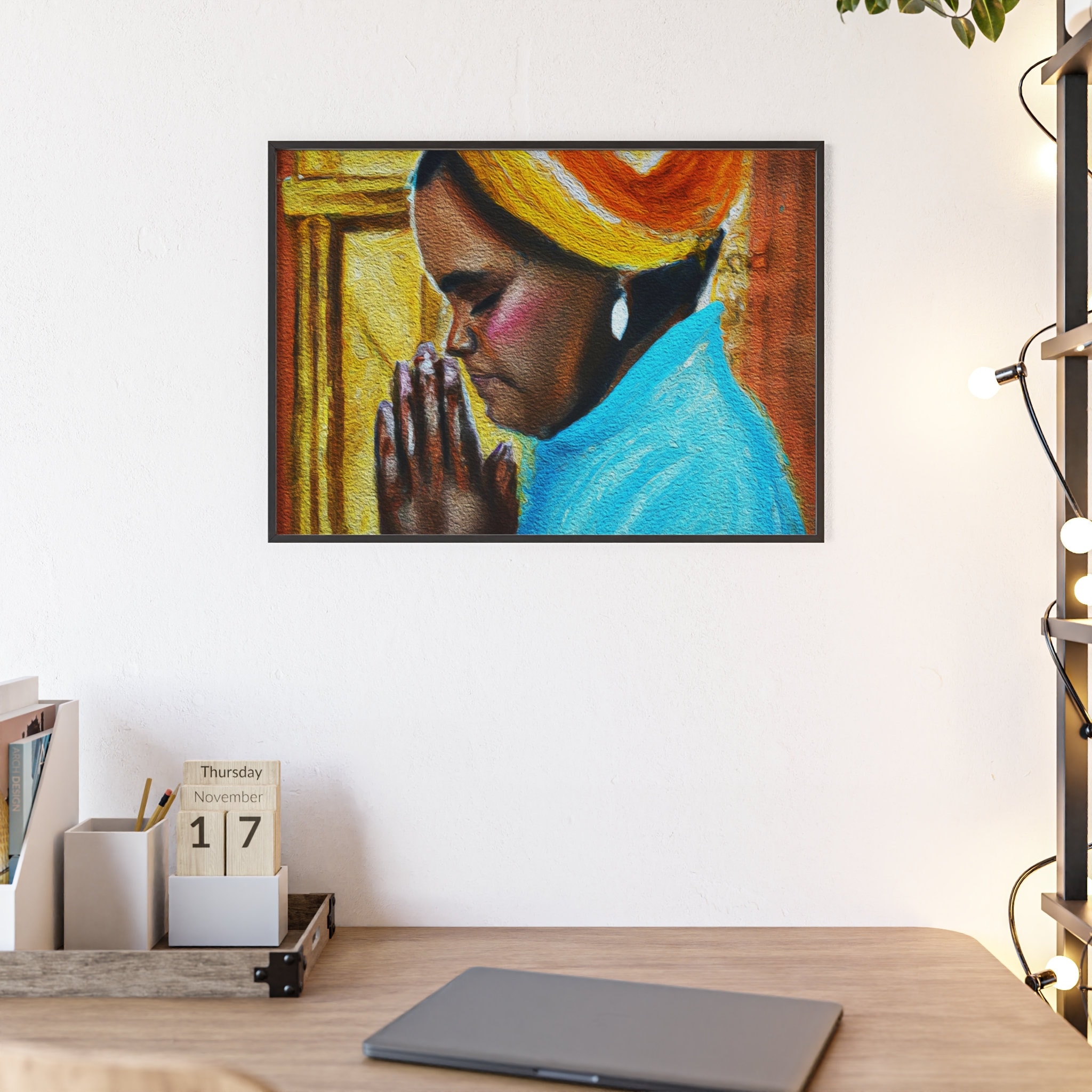 Instant Download Art Print - Woman Praying Colorful Inspirational ...