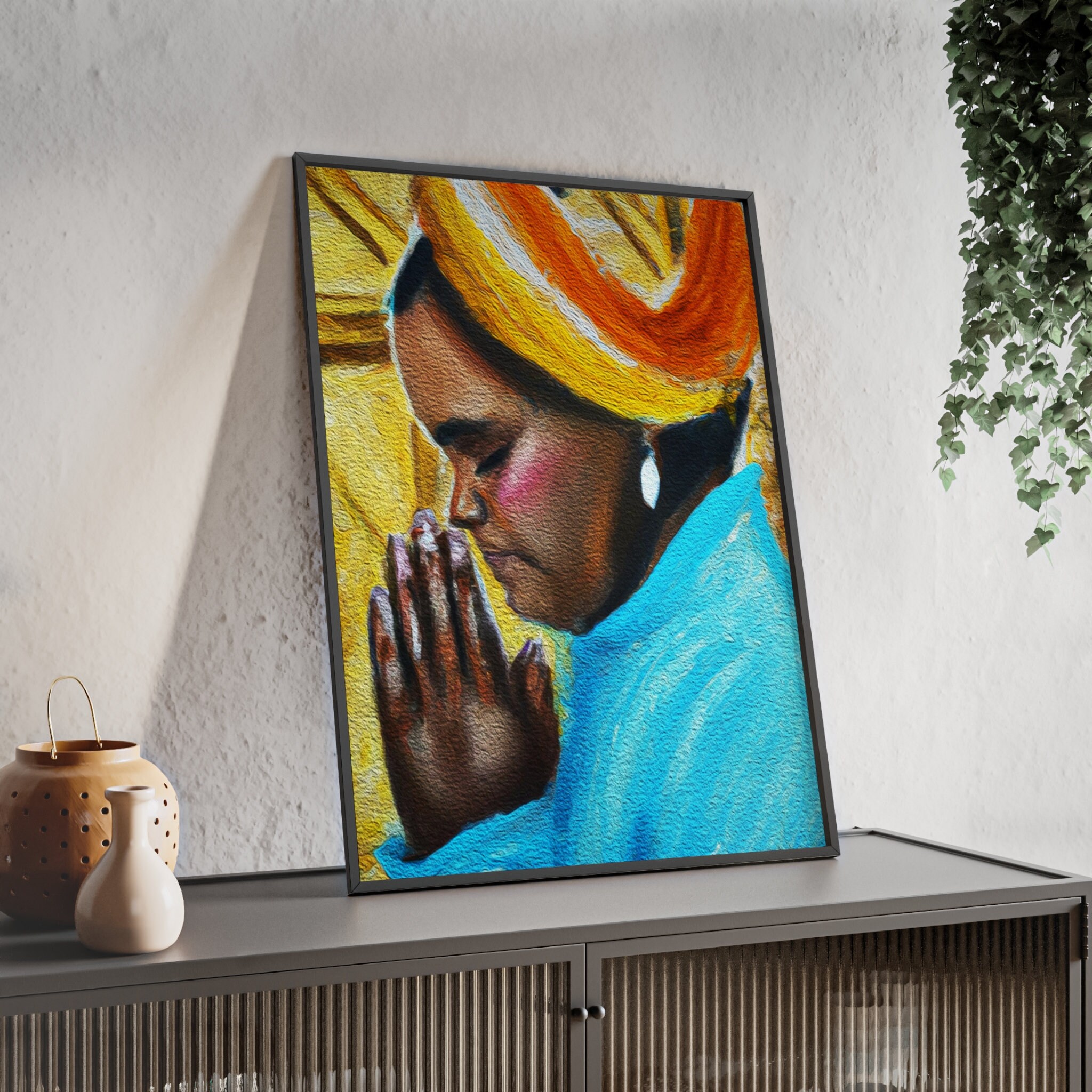 Instant Download Art Print - Woman Praying Colorful Inspirational ...
