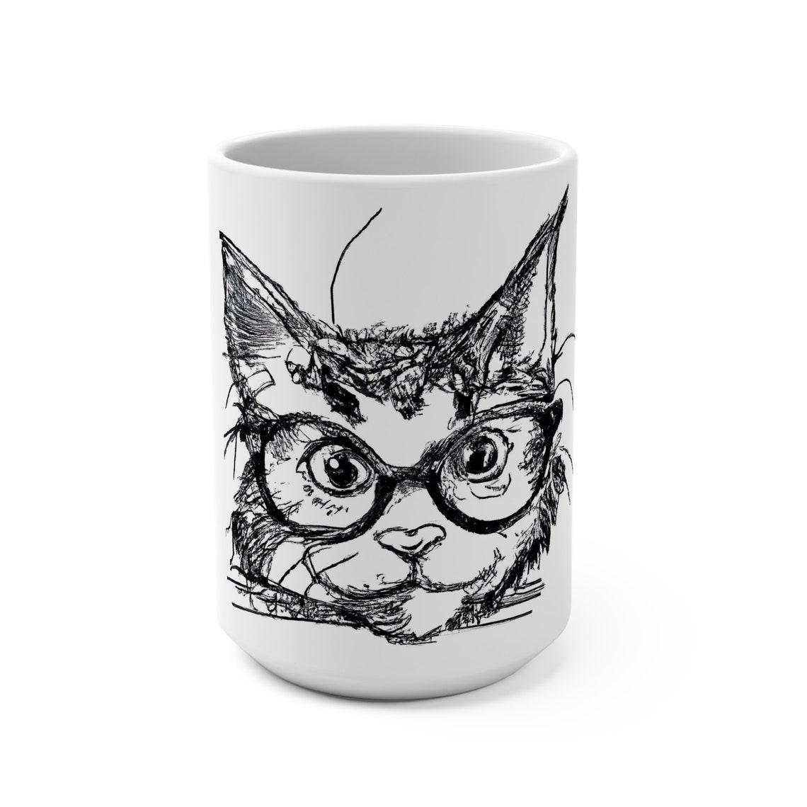 Instant Download Art Print Line Art Intense Cat Artwork - Etsy