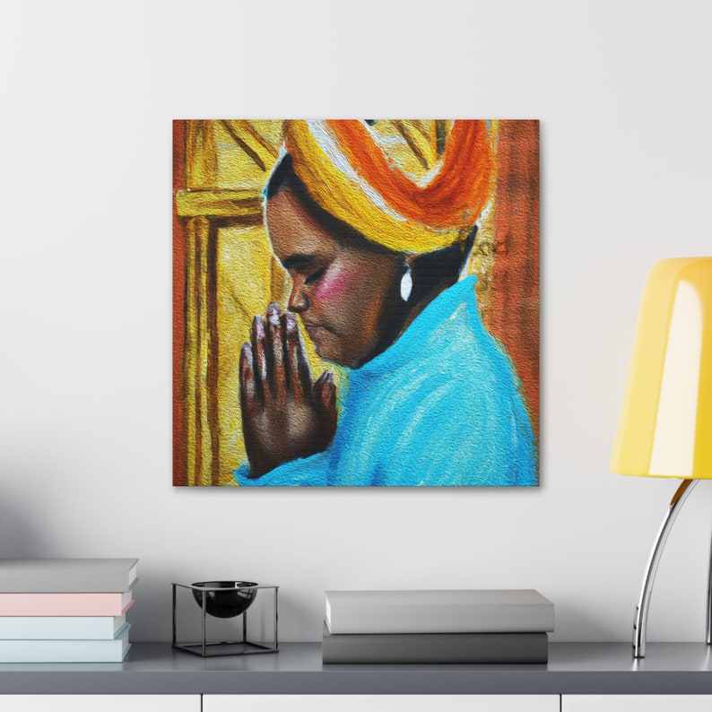 Instant Download Art Print - Woman Praying Colorful Inspirational ...