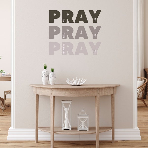 Pray Pray Pray Instant Download Art Illustration Bundle of 20 Colors ...